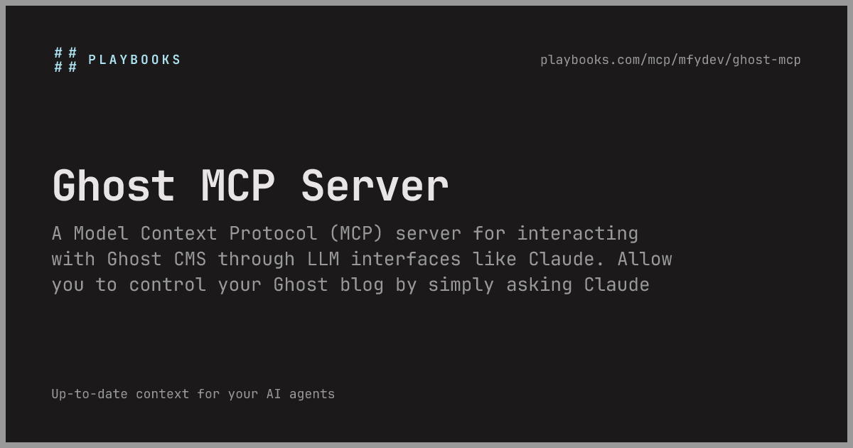 Ghost MCP Server - mfydev/ghost-mcp
