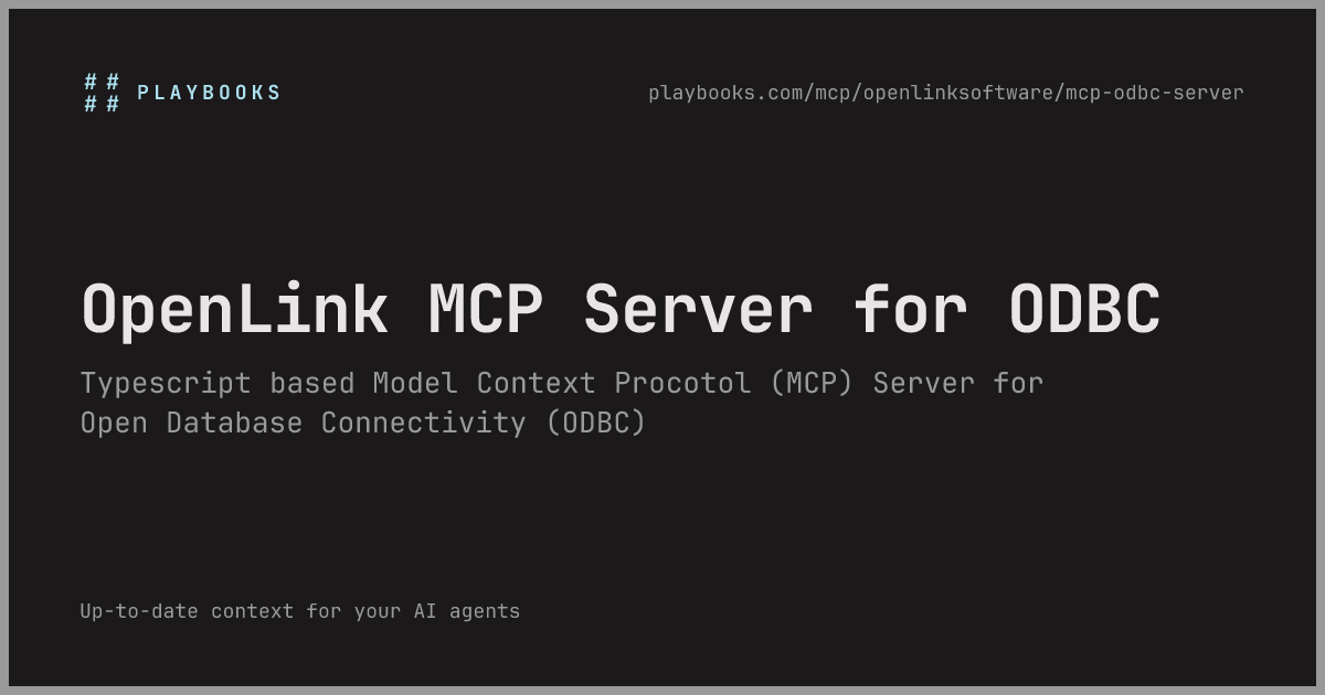 OpenLink MCP Server for ODBC - openlinksoftware/mcp-odbc-server