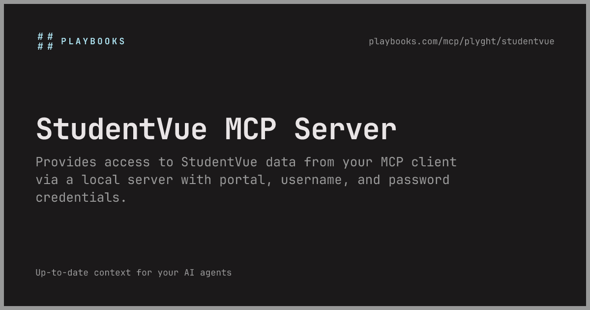 StudentVue MCP Server - plyght/studentvue