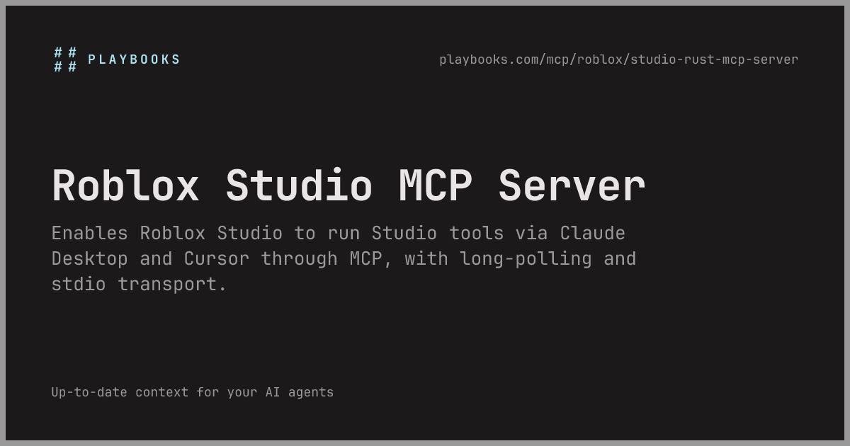Roblox Studio MCP Server - roblox/studio-rust-mcp-server
