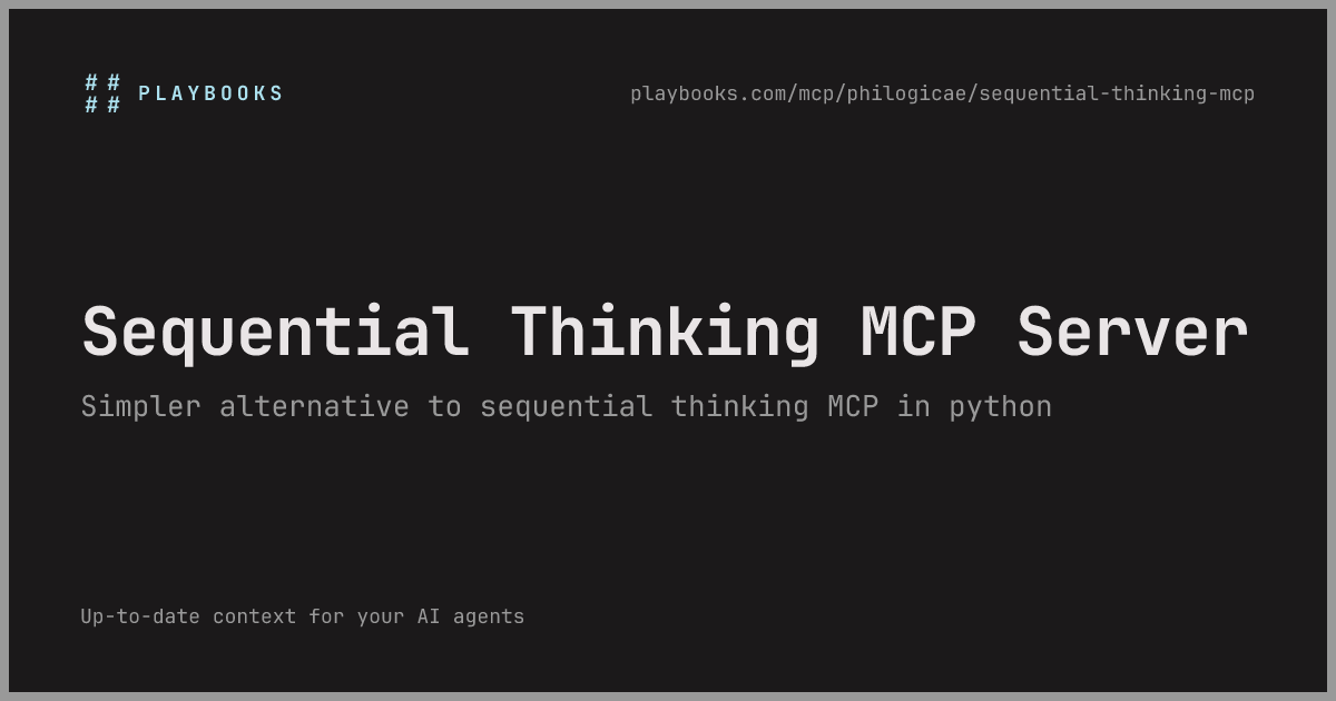 Sequential Thinking MCP Server - philogicae/sequential-thinking-mcp