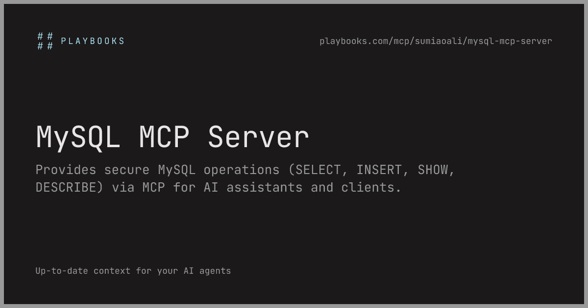 MySQL MCP Server - playbooks