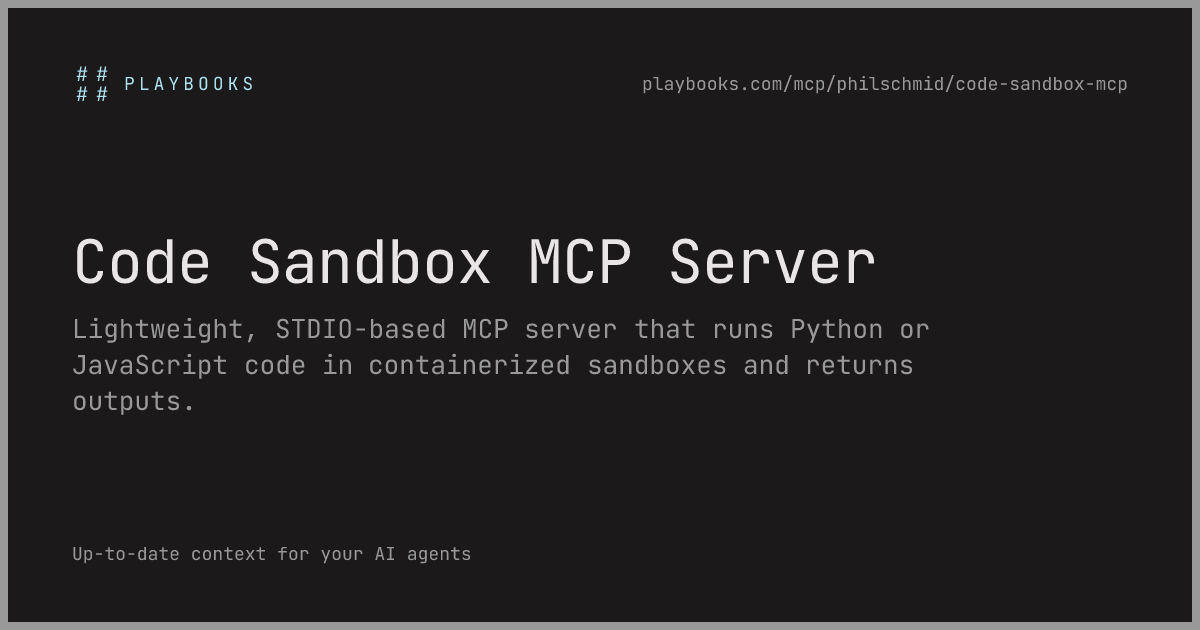 Code Sandbox MCP Server - playbooks