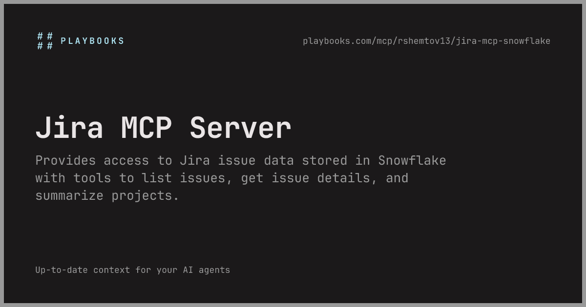 Jira MCP Server - rshemtov13/jira-mcp-snowflake