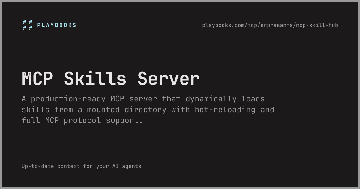 MCP Skills Server - srprasanna/mcp-skill-hub