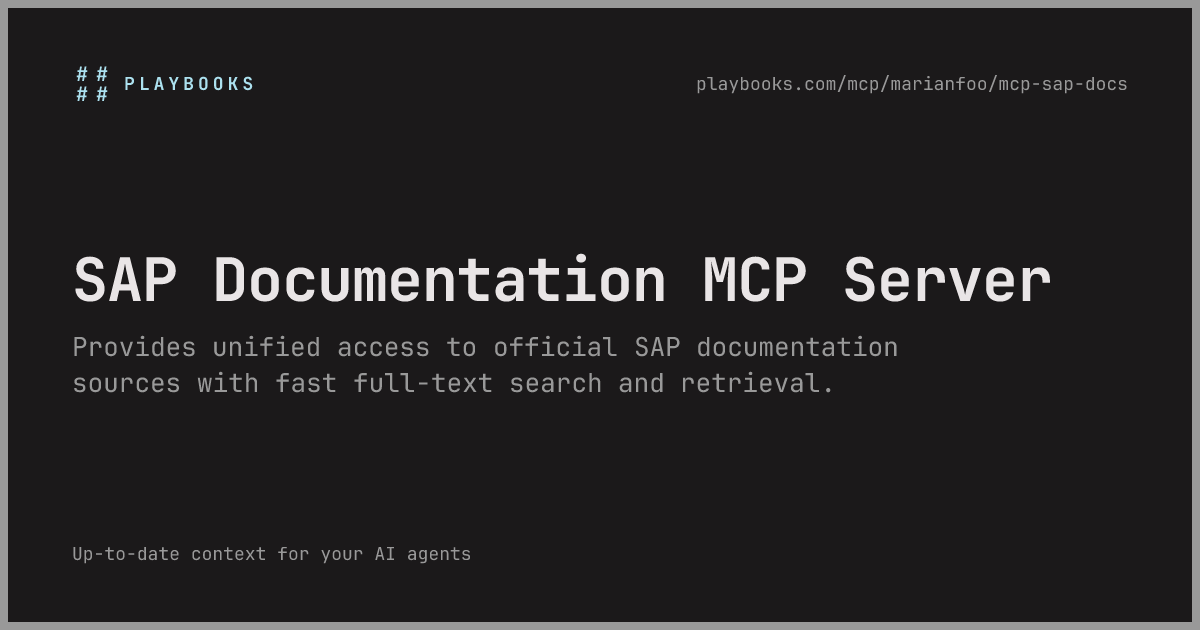 SAP Documentation MCP Server - marianfoo/mcp-sap-docs