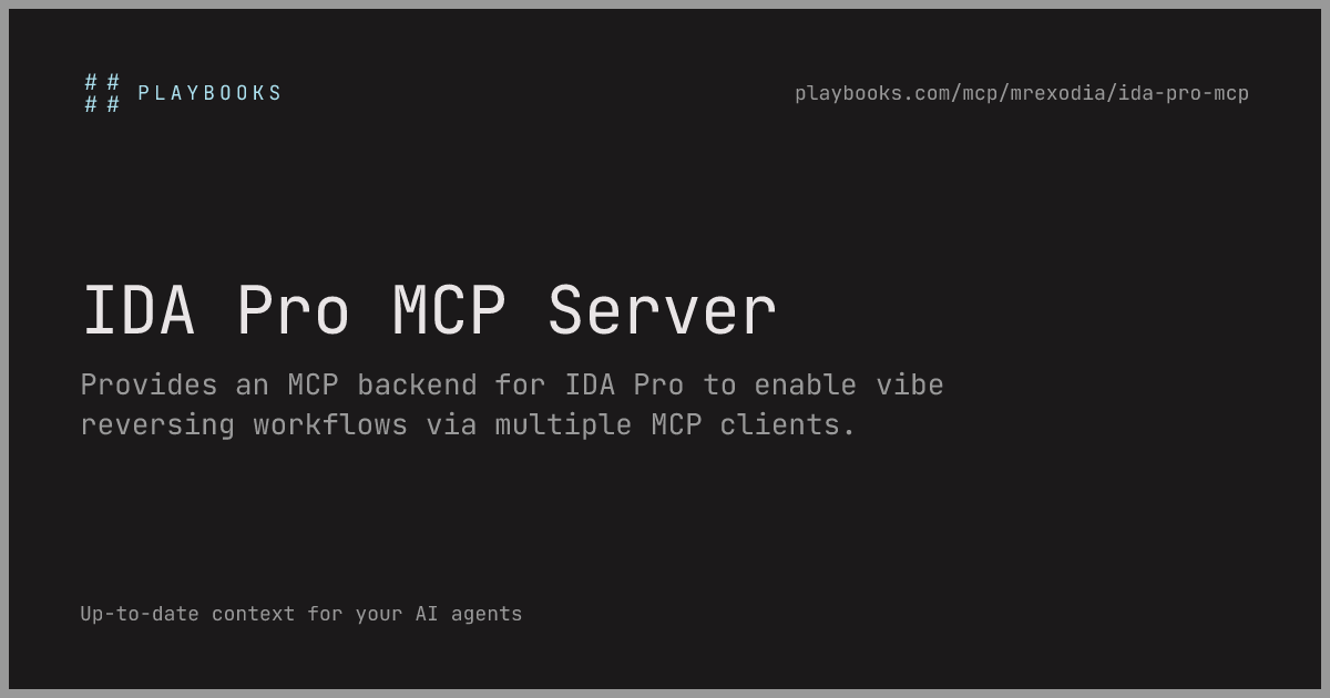 IDA Pro MCP Server - playbooks
