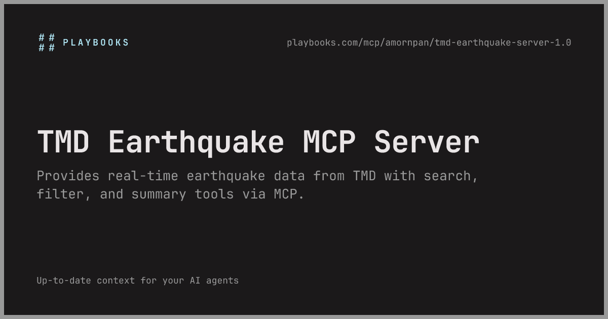 TMD Earthquake MCP Server - amornpan/tmd-earthquake-server-1.0