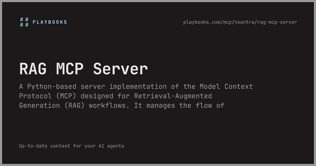 RAG MCP Server - nsantra/rag-mcp-server