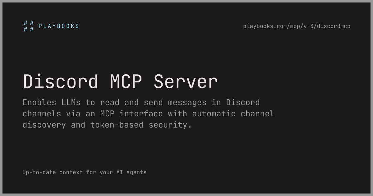 Discord MCP Server - playbooks
