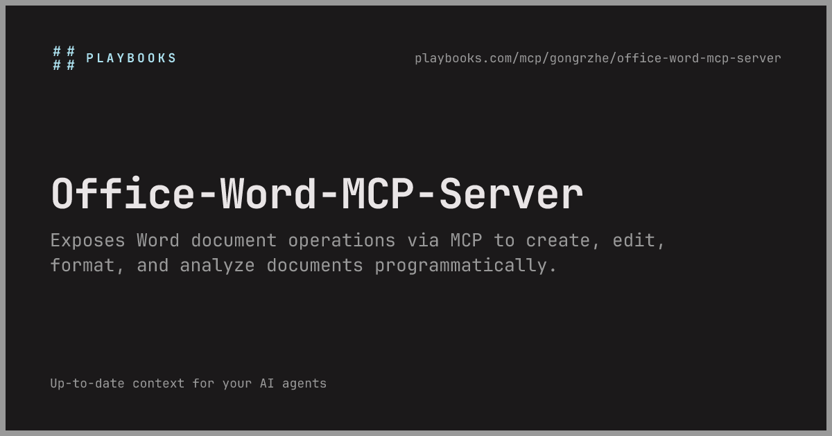 Office-Word-MCP-Server - gongrzhe/office-word-mcp-server
