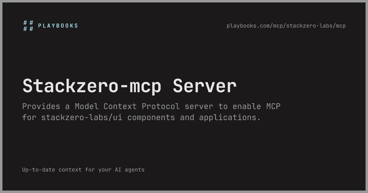 Stackzero-mcp Server - stackzero-labs/mcp