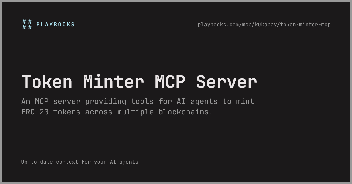 Token Minter MCP Server - kukapay/token-minter-mcp