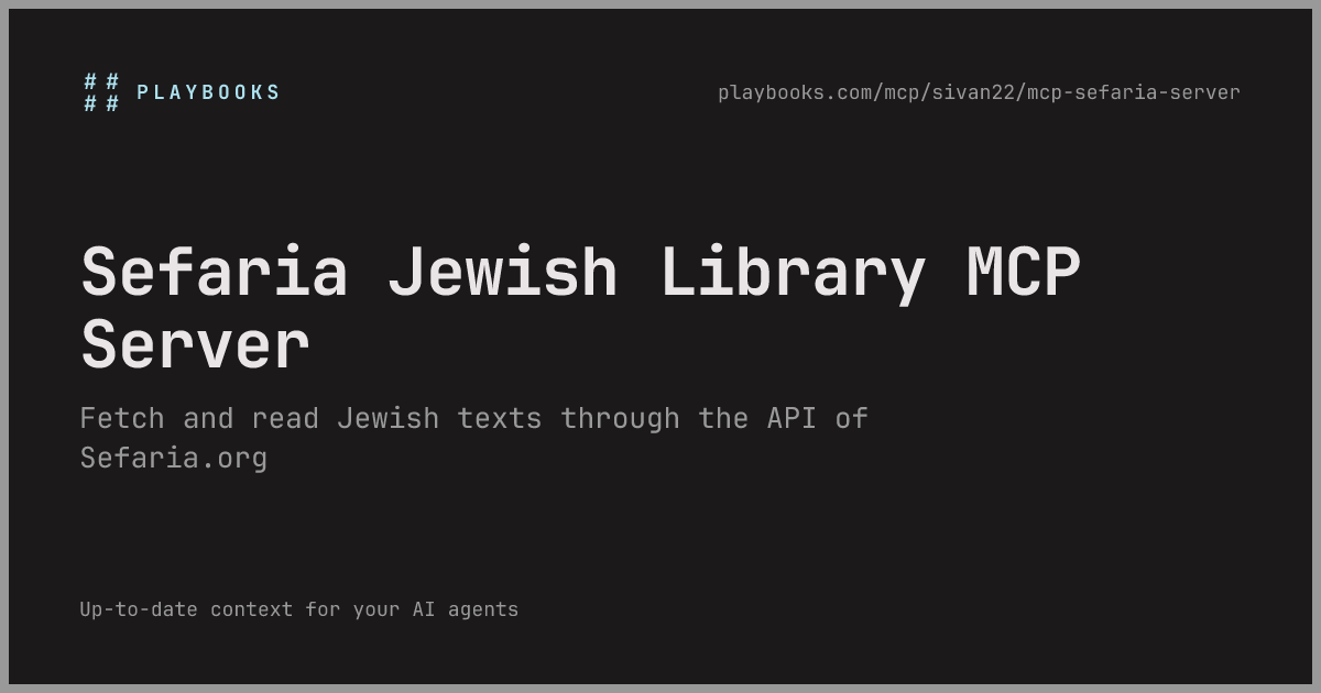 Sefaria Jewish Library MCP Server - sivan22/mcp-sefaria-server
