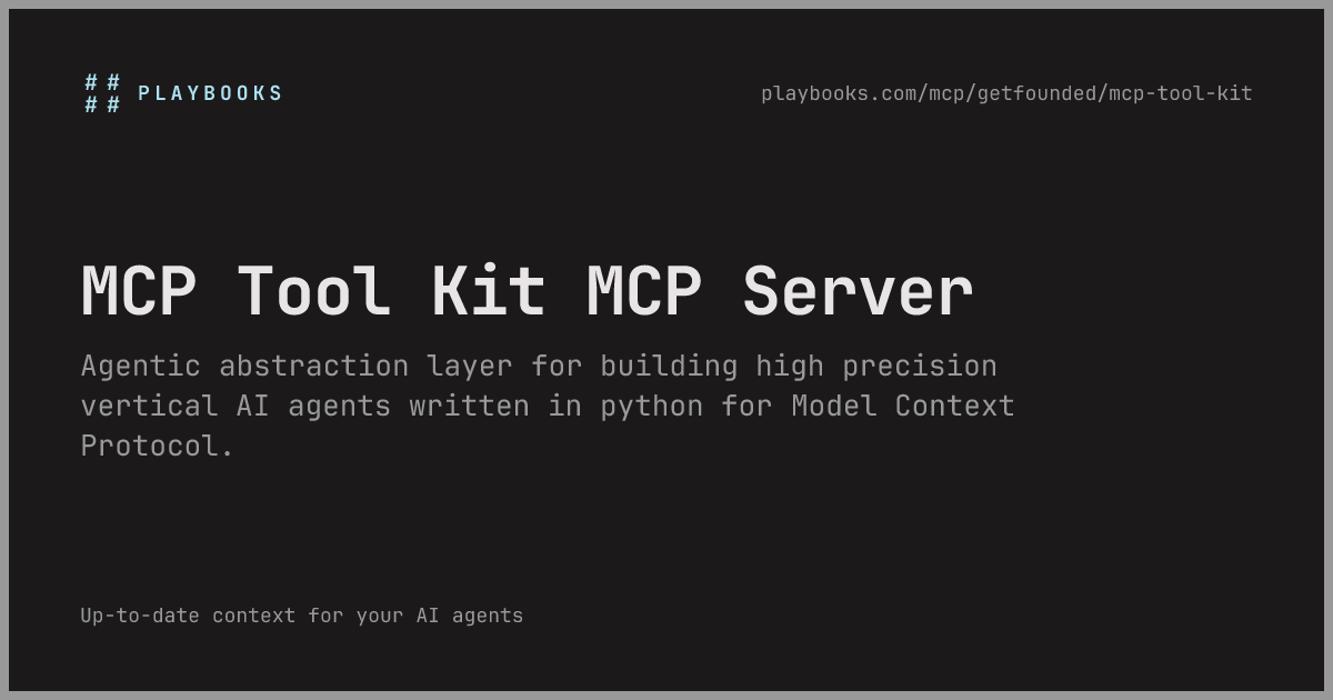 MCP Tool Kit MCP Server - getfounded/mcp-tool-kit