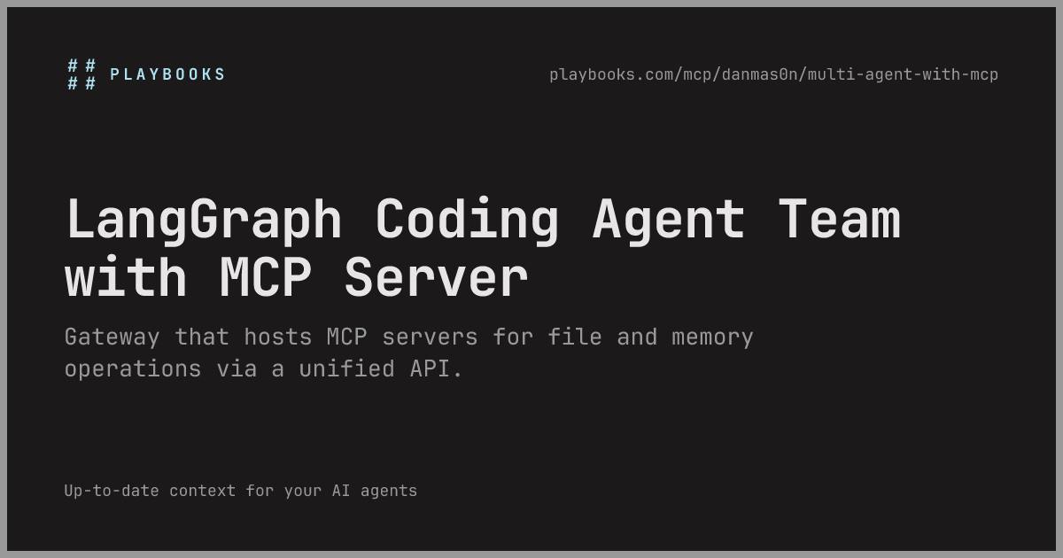 LangGraph Coding Agent Team with MCP Server - danmas0n/multi-agent-with-mcp