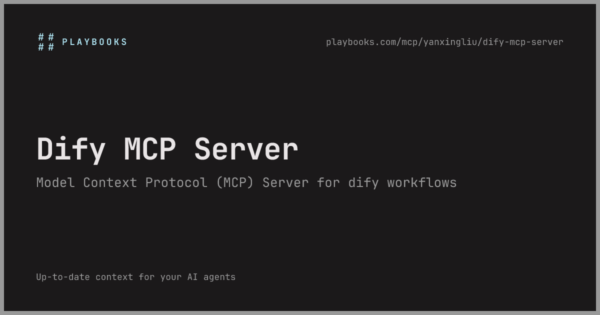 Dify MCP Server - yanxingliu/dify-mcp-server
