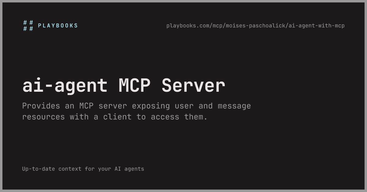 ai-agent MCP Server - moises-paschoalick/ai-agent-with-mcp