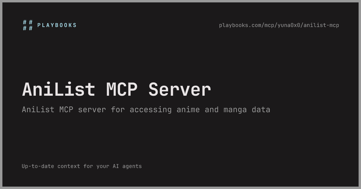 AniList MCP Server - yuna0x0/anilist-mcp