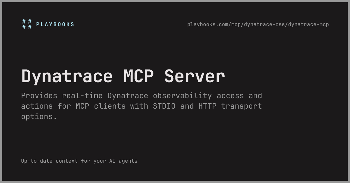 Dynatrace MCP Server - dynatrace-oss/dynatrace-mcp