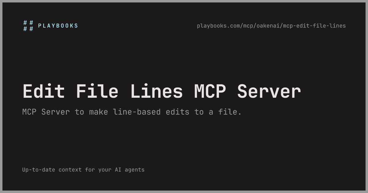Edit File Lines MCP Server - oakenai/mcp-edit-file-lines