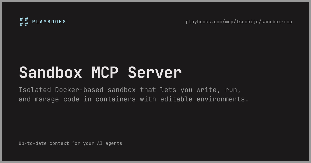 Sandbox MCP Server - tsuchijo/sandbox-mcp