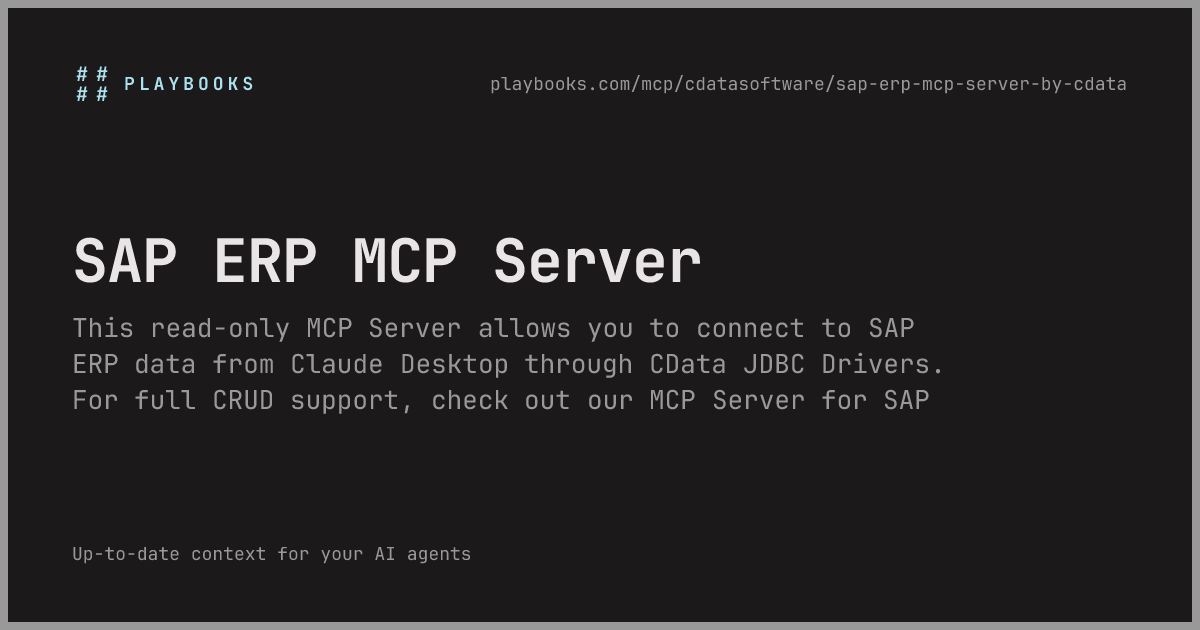SAP ERP MCP Server - cdatasoftware/sap-erp-mcp-server-by-cdata