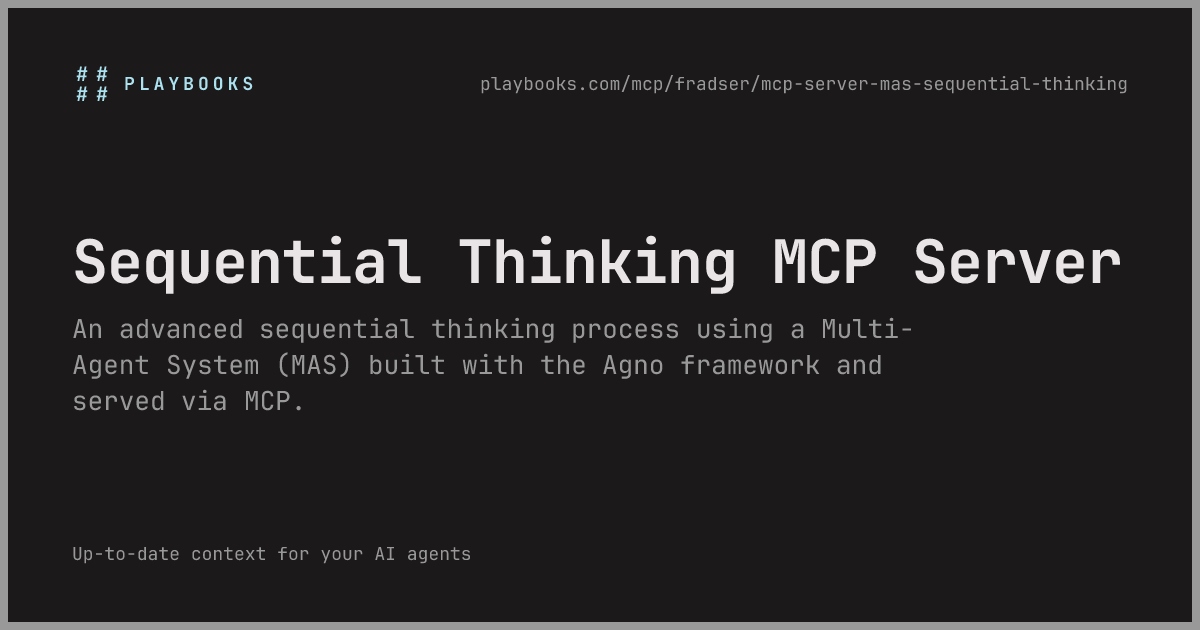 Sequential Thinking MCP Server - fradser/mcp-server-mas-sequential-thinking