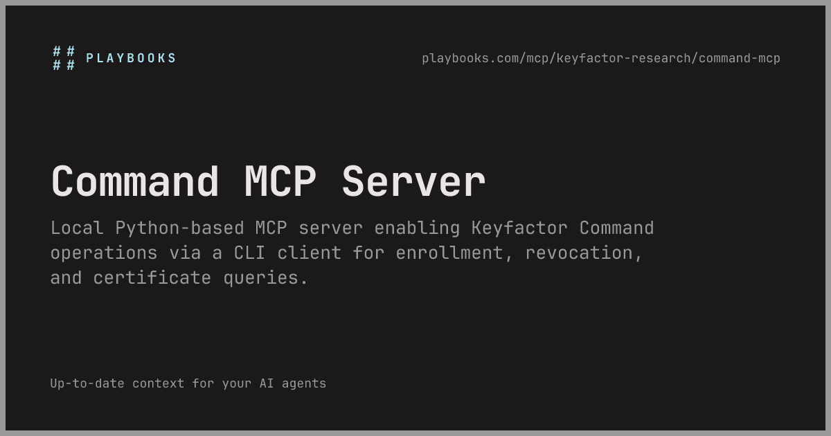 Command MCP Server - keyfactor-research/command-mcp